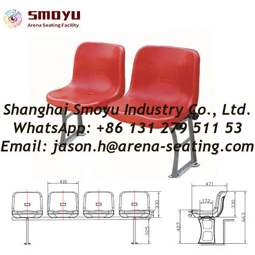 Indoor outdoor stadium seats china facotry red color plastic  stadium seating