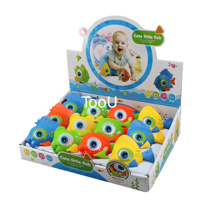 4 colors plastic 12cm wind up fish cube clockwork toys for baby