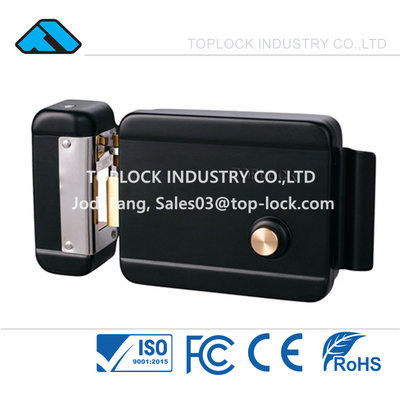 Hot Selling Electronic Euro Lock Electric Rim Door Lock Black Color Solid Brass Cylinder and Latch