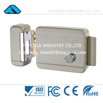 Electric Door Lock 12V Rim Lock for Right Door with Brass Hock/Roll Latch for Outside Door and Intercom System