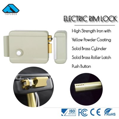 Sigle Cylinder Electric Gate Lock 12V/24V Rim Lock Yale Electric Rim Lock with Yellow Color