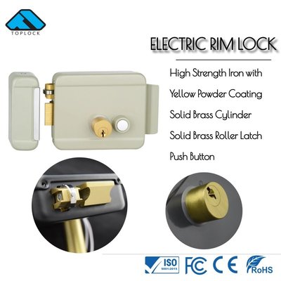 12V DC Electric Lock for Door Electric Rim Lock with Double-End for Left Open with Roll/Hock Latch