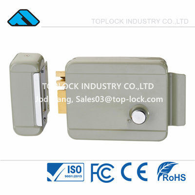 Electric Door Lock 12V Rim Lock for Right Door with Brass Hock/Roll Latch for Outside Door and Intercom System