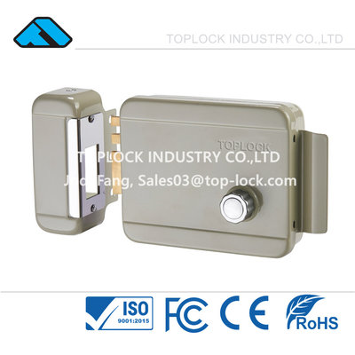 Electric Door Lock 12V Rim Lock for Right Door with Brass Hock/Roll Latch for Outside Door and Intercom System