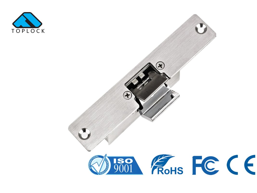 12V DC Electric Strike NO/NC with Hock for Glass Door, NO,NC Type Option and Stainless Steel Plate