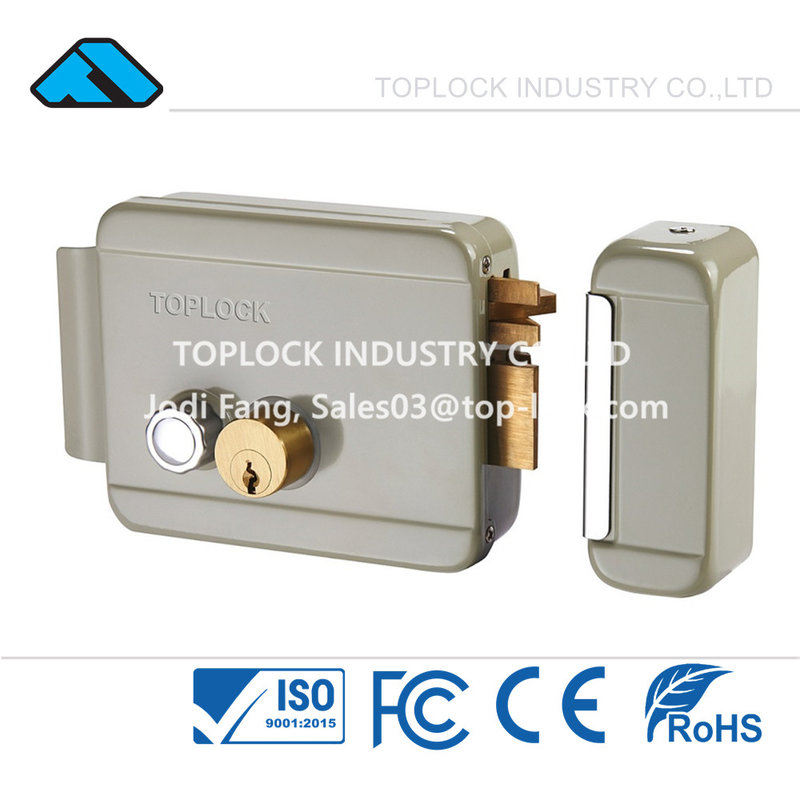 Electric Lock For Gate Rim Lock With Separated Fixed Cyinder With Access Control System