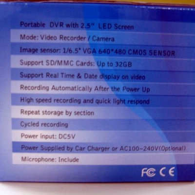 Cámaras portátiles portátiles de la caja negra DVR 6 IR LED del coche de HD DVR HD con 2,5" rotor de la pantalla 270° LS de TFT LCD