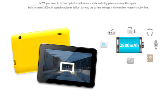 Cuaderno del LCD de los varios idiomas pantalla capacitiva multi-touch del Tablet PC del panel táctil de 7 pulgadas
