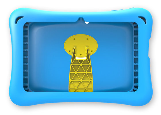 タブレットのケイ素のタブレットの箱を学んでいる子供