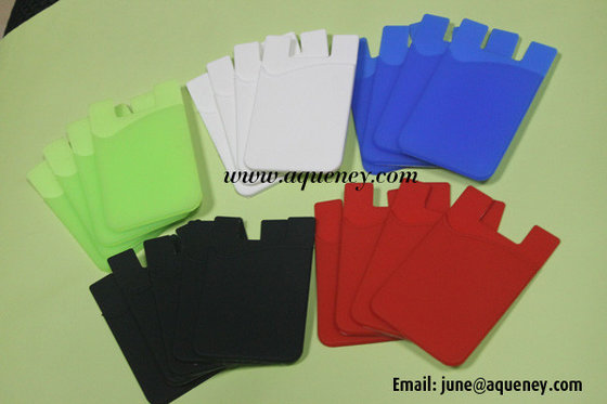 Compre accesorios vendedores calientes del teléfono móvil silicón colorido cartera elegante con la impresión del logotipo