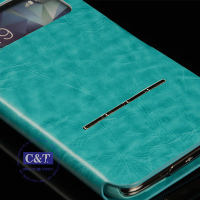 Caja delgada de la galaxia S5 I9600 de Samsung de la ventana de la S-vista del tirón del cuero de la PU, cáscaras del teléfono móvil