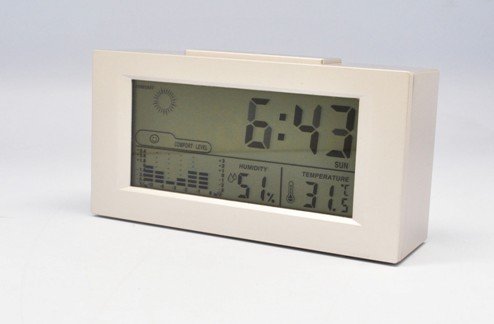 電子デスクトップのカレンダー、1 個の湿度計の温度計の時計に付き電子 LCD デジタル 3 個