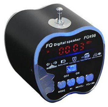 Altavoces recargables de la forma del OEM Appple mini con la exhibición del LCD y la radio de FM