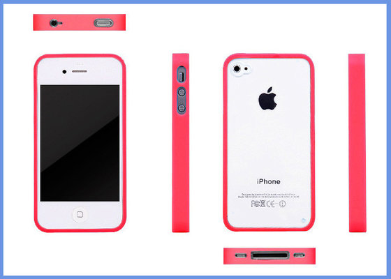 Caixa transparente feita sob encomenda do telefone móvel com quadro médio do silicone para o iPhone 4/5/5S/5C