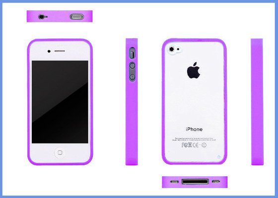 Caixa transparente feita sob encomenda do telefone móvel com quadro médio do silicone para o iPhone 4/5/5S/5C