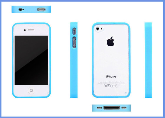 Caixa transparente feita sob encomenda do telefone móvel com quadro médio do silicone para o iPhone 4/5/5S/5C