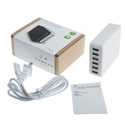 iPhone 6/iPad 45W 5V 6.5A 6 の港 USB の充電器、携帯用 USB の充電器