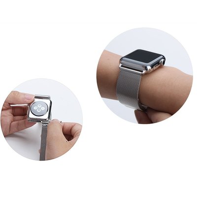 Muñeca de la correa de reloj de la malla del acero inoxidable 0.6m m con plata del adaptador