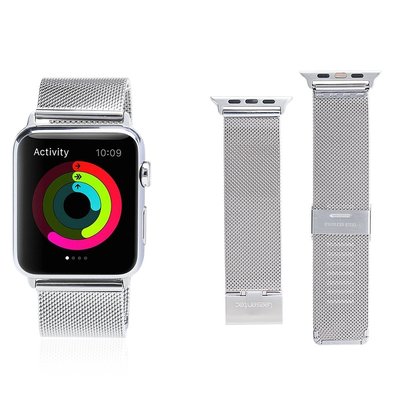 Muñeca de la correa de reloj de la malla del acero inoxidable 0.6m m con plata del adaptador
