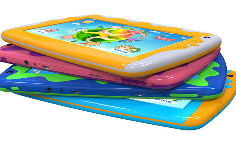 7Inch azules se doblan pantalla táctil del Tablet PC IPS del cojín/del niño de los niños 8GB de la base los 512M