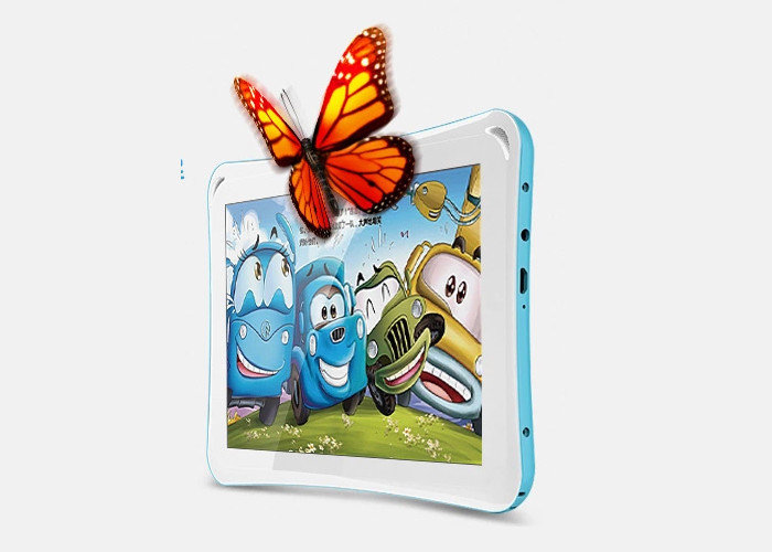 中心の o TF カードが付いているタブレットを学んでいる教育学習機械の子供を四つ揃えにして下さい