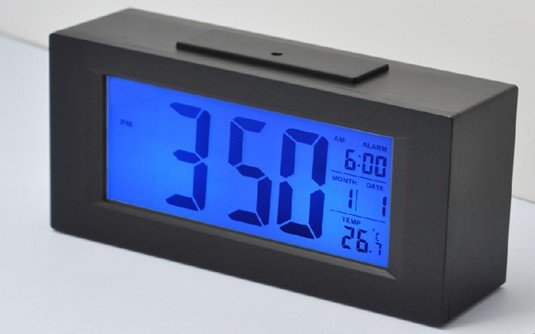 Branco, despertador eletrônico do calendário do Desktop de Digitas LCD do preto com a função dormitar