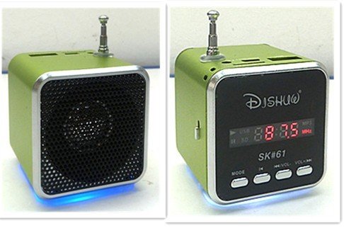 Mini altavoces recargables de Digitaces LED mini con la tarjeta del TF, lápiz de memoria del USB, radio de FM