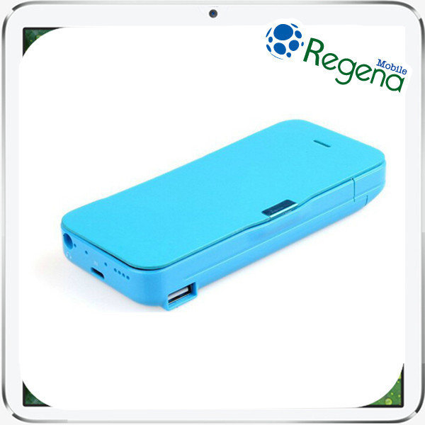 Banco del poder de los accesorios 4200Mah del teléfono móvil para el caso del cargador de Iphone 5S con la cubierta de cuero