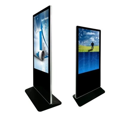 Exhibición derecha 55" de la publicidad del Lcd del tótem de la pantalla táctil del piso interior CA 100~240V