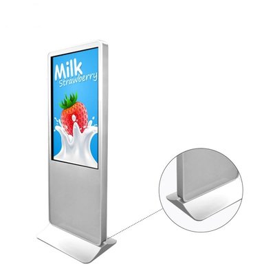 Exhibición derecha 55" de la publicidad del Lcd del tótem de la pantalla táctil del piso interior CA 100~240V