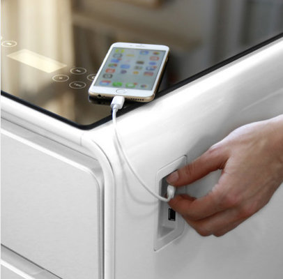 Carga inalámbrica de Dedi de la pantalla táctil de la tabla de Bluetooth del refrigerador interactivo elegante del Presidente