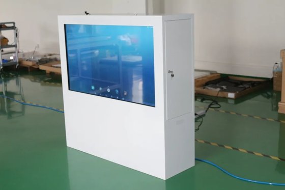 Pantalla LCD táctil transparente de la aleación de aluminio de 43 pulgadas, caja de presentación transparente del LCD