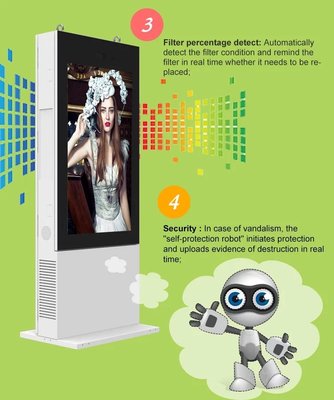 Sistema impermeable al aire libre de Windows del quiosco de la pantalla tácticl LCD de la señalización de Digitaces con el aire/acondicionado