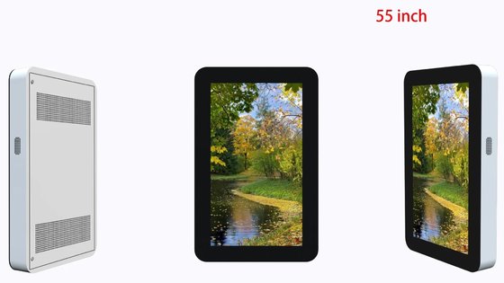 Exhibición al aire libre impermeable montada en la pared del LCD de 55 pulgadas para hacer publicidad con la pantalla táctil