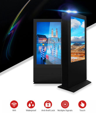 65 exhibición al aire libre de la publicidad de la señalización del LCD Digitaces de la pulgada para la publicidad de la parada de autobús