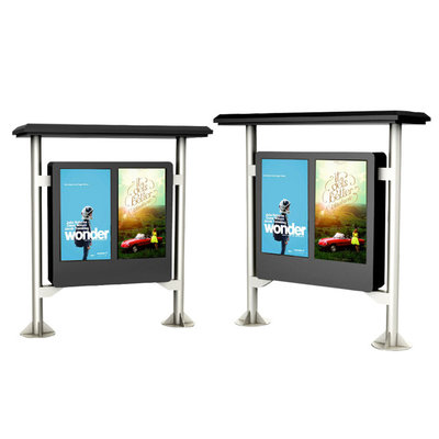 Piso de 65 pulgadas que coloca el LCD que hace publicidad del quiosco impermeable al aire libre con alto brillo 2500 liendres