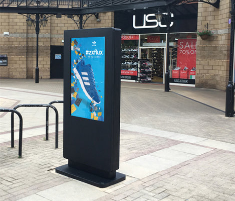 Exhibición de la publicidad de Wifi Lcd de la red del soporte del piso, pantalla al aire libre del quiosco del quiosco de Digitaces