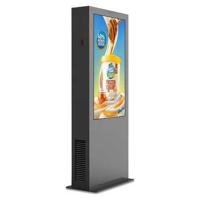 4g red 65" equipos de la publicidad al aire libre del soporte del piso del cartel del Lcd Digital del exterior