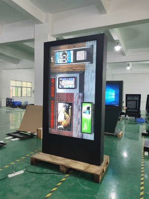 Customized 86'' Wall Mount LCD Screen , Outdoor Advertising LCD Display Touch Kiosk