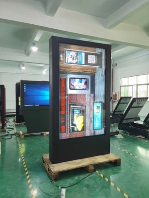 Customized 86'' Wall Mount LCD Screen , Outdoor Advertising LCD Display Touch Kiosk