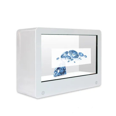 Escaparate transparente de la pantalla LCD táctil de la chapa 86 pulgadas para hacer publicidad
