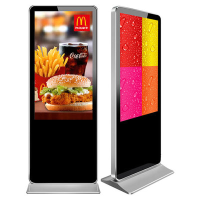 Pantalla táctil interior del Lcd del soporte del piso Digital de la señalización independiente de Wifi Android 50/60Hz