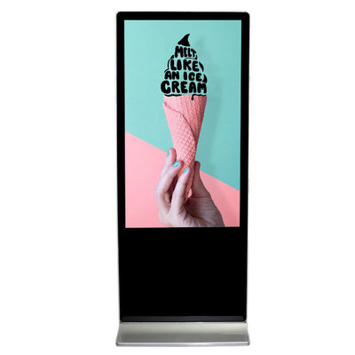 Exhibición independiente de la publicidad del software de la señalización de Digitaces del soporte del piso de Android 55 pulgadas