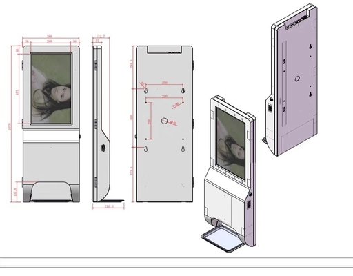 Pulgadas interior de la exhibición de la señalización del LCD Digital del alto brillo 21,5 con la mano Sanitisers