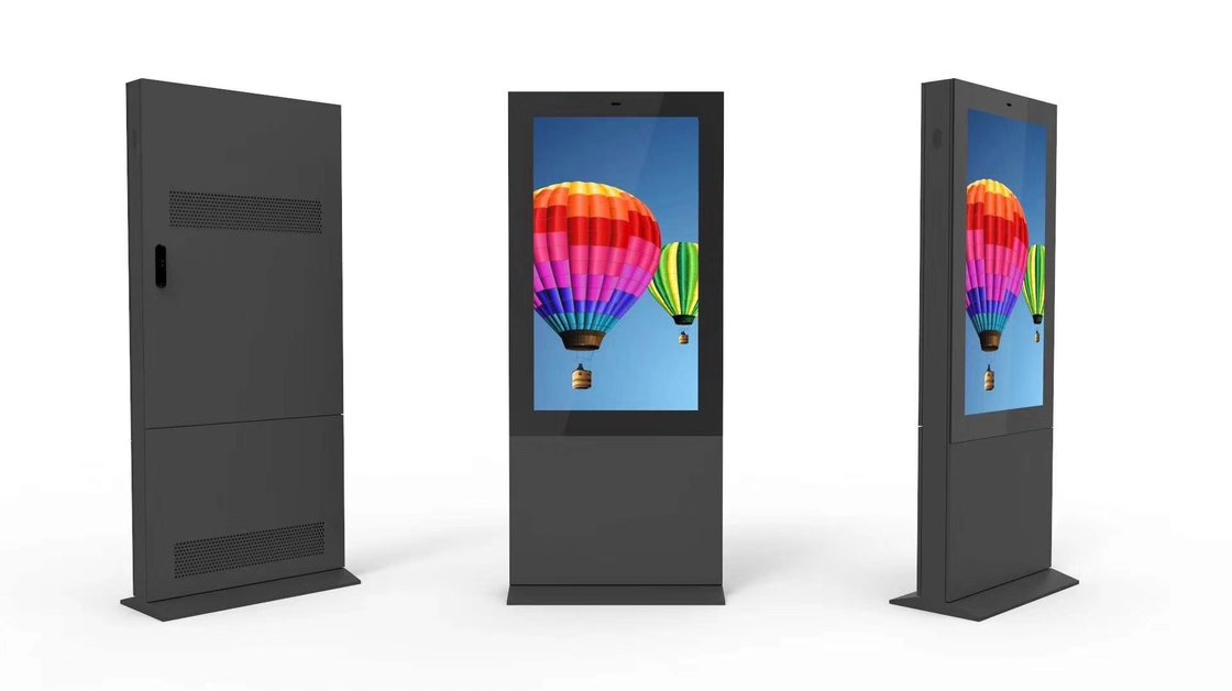 Muestras al aire libre grandes comerciales del LCD, soporte al aire libre del piso del quiosco de la señalización de Digitaces