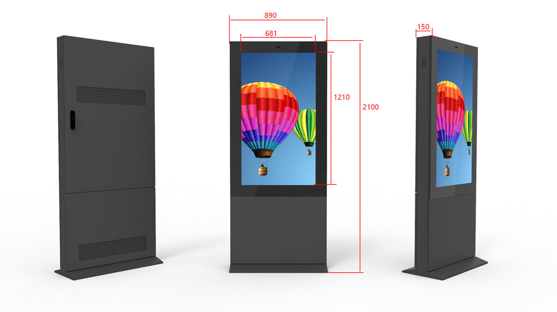 Señalización al aire libre ultra fina 55" del LCD Digital garantía de un año del material de la chapa