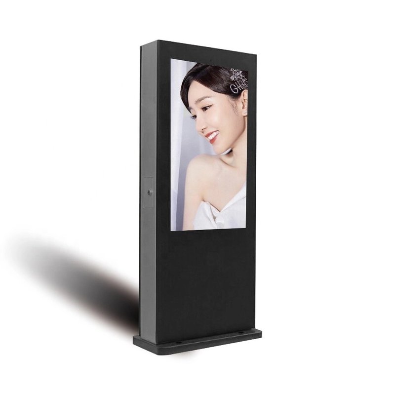 Señalización al aire libre de IP55 LCD Digital, tótem derecho 75" del LCD de la exhibición de la publicidad del piso