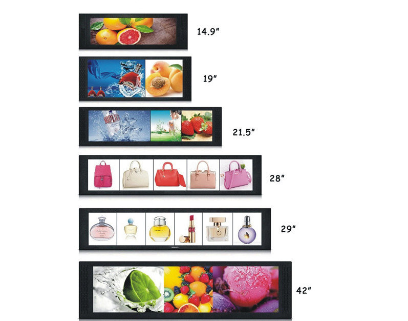 28 pulgadas TFT estiraron ángulo de visión amplio de la exhibición de la publicidad del monitor LCD de la barra