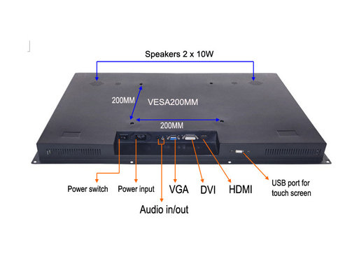 High Resolution Monitor Computer Touch Screen Multilingual OSD For Advertisiment