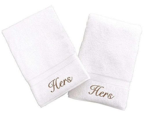 White Personalized Bath Towels  Ultra Soft Durable 75cm×145cm 76cm×152cm